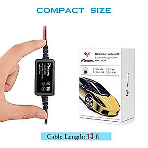 Dash Cam Hardwire Kit, Mini USB Hard Wire Kit Fuse for Dashcam, Plozoe 12V-24V to 5V/2A Car Dash Camera Charger Power Cord（13ft）