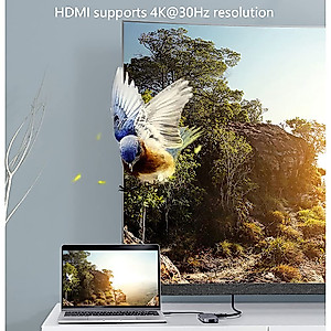 Port Expander USB C Hub 6-in-1 Dock Station USB C Adapter for USB C Devices with 4K HDMI/USB 3.0 / USB 2.0 / SD and TF Slots/PD 60W USB Splitter