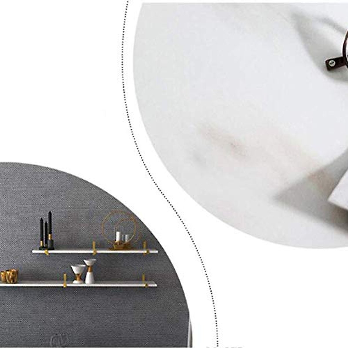 PIBM Stylish Simplicity Shelf Wall Mounted Floating Rack Shelves Modern Set Top Box Bookshelf Storage Sundries Marble Metal Bracket No Deformation,4 Sizes, a ,