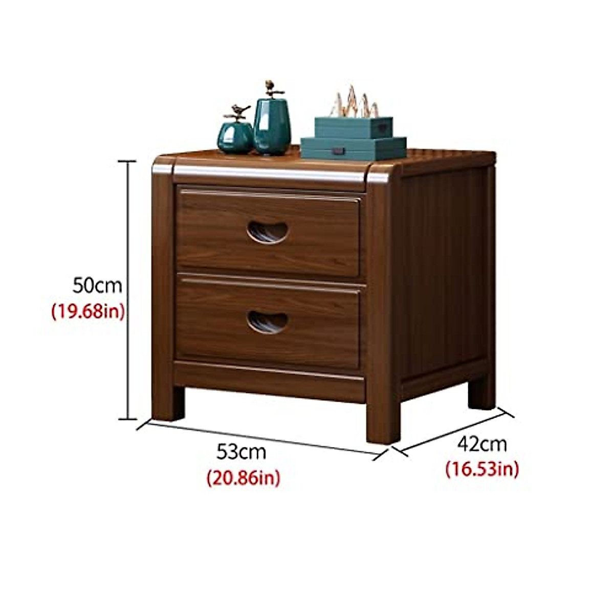 FFNUM Bedside Table Wood Bedside Cabinet Storage Cabinet Living Room Bedroom New Chinese Style Bedside Storage Drawer Small Cabinet Night Stand