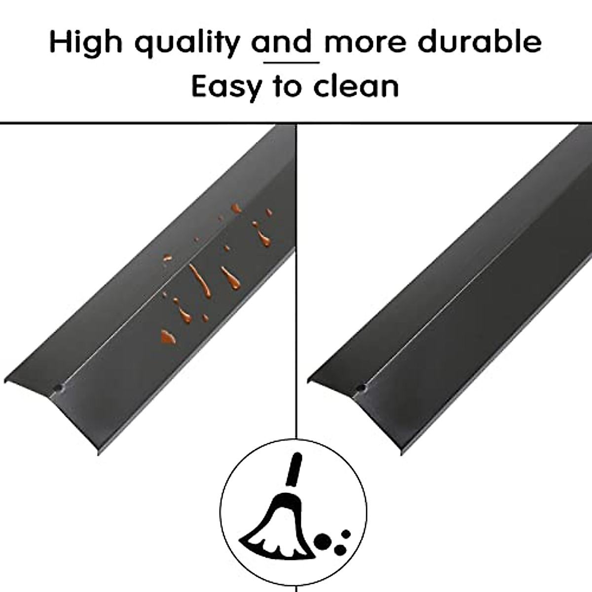 Hisencn 17.75 Inch Grill Grate, Burner Tube and Porcelain Heat Plate for Brinkmann 810-2410-S, 17 3/4" x 26 13/16" Cast Iron Cooking Grids Replacement