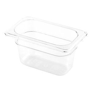 Met Lux 4 Inch Deep Food Pans, 1 1/9 Size Commercial Food Storage Container - Freezer-Safe, Break-Resistant, Clear Plastic Cold Pans, Dishwasher-Safe, For Kitchens, Restaurants, Or Cafeterias