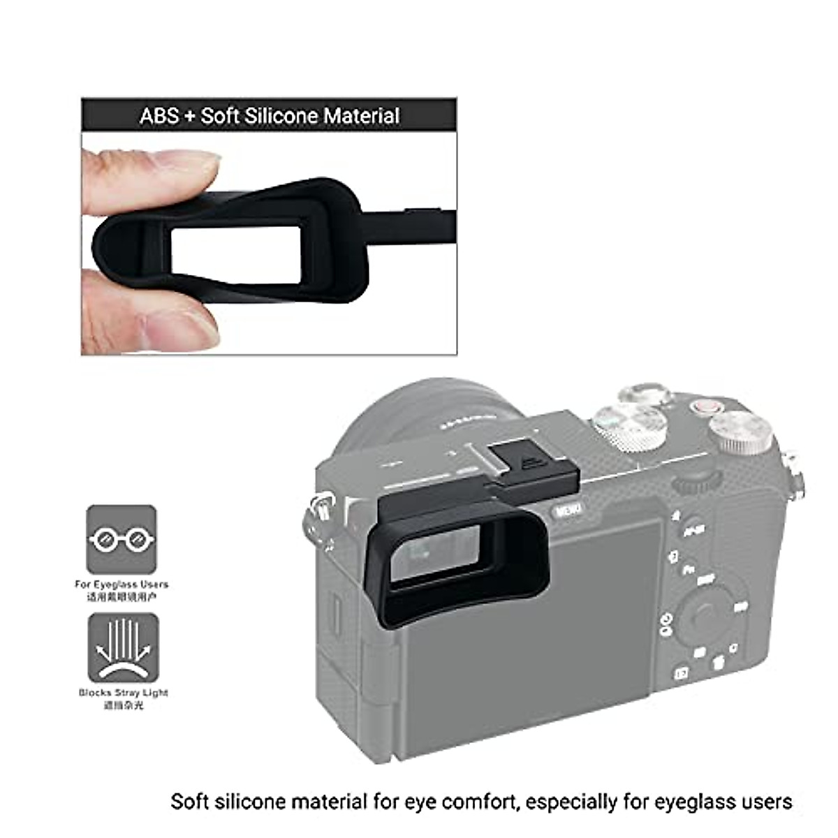 Soft Silicon Camera Viewfinder Eyecup Eyeshade for Sony A7C Alpha 7C (ILCE7CL/S) Eyepiece Eye Cup Protector