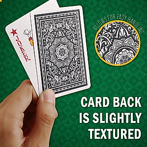 LotFancy Waterproof Playing Cards, 100% Plastic, 2 Decks of Cards with Cases, for Pool Beach Water Card Games, Magic Trick Props, Poker Size Standard Index, Black & Red