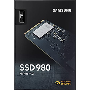 SAMSUNG 980 SSD 1TB PCle 3.0x4, NVMe M.2 2280, Internal Solid State Drive, Storage for PC, Laptops, Gaming and More, HMB Technology, Intelligent Turbowrite, Speeds of up-to 3,500MB/s, MZ-V8V1T0B/AM
