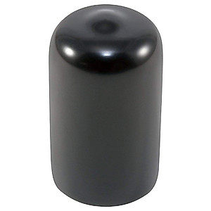 SBDs (Pack of 10): 3/8"- 7/16" Round Black Vinyl Flexible End Cap Bolt Screw Rubber Thread Protector Safety Cover | for 0.375 Inch Pipe Post Tubing Rod OD Cover - 1" inside Height.