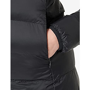 Amazon Essentials Women's Lightweight Water-Resistant Hooded Puffer Coat (Available in Plus Size), Black, Medium