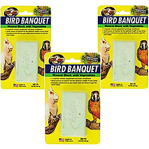 Zoo Med (3 Pack) Mineral Block with Vegetables Bird Banquet, 5-Ounce Each