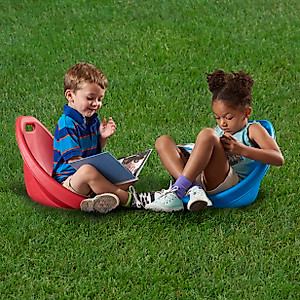 American Plastic Toys Little Kids (2-Pack, Blue), Stackable, Lightweight, & Portable, Reading, Gaming, TV, Outdoor & Indoor, 50lb Max Scoop Rocker