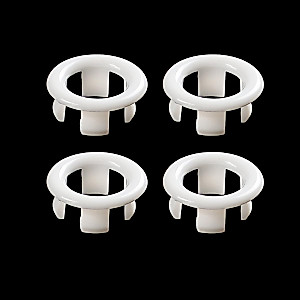 4-Pack Sink Circular Overflow Hollow Ring,Overflow Drain Cover,Kitchen Bathroom Sink Hole Round Basin Cover,Bath Sink Hole Overflow Drain Cap Insert in Hole Spares (White)