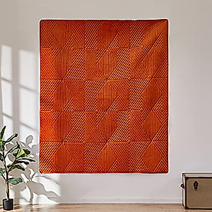 Barefoot Bungalow Riviera Velvet Throw Blanket, Spice