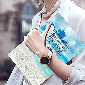 iPad Mini 6 Case, iPad Mini 2021 6th Generation Case Auto Sleep/Wake Multi-Angle Stand for iPad Mini 6th Gen 8.3 Inch , Stay Positive Work Hard Make It Happen Arrow Print