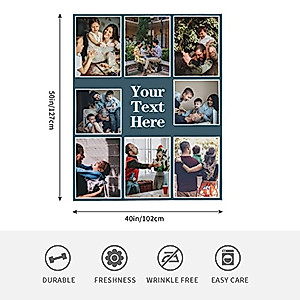 Custom Blankets with Photos, Blanket Personalized Soft Blanket for Family Wedding Birthday Christmas Valentines Day Gifts for Women Him Her Friends，Style Custom Photo Blankets for Mom Father