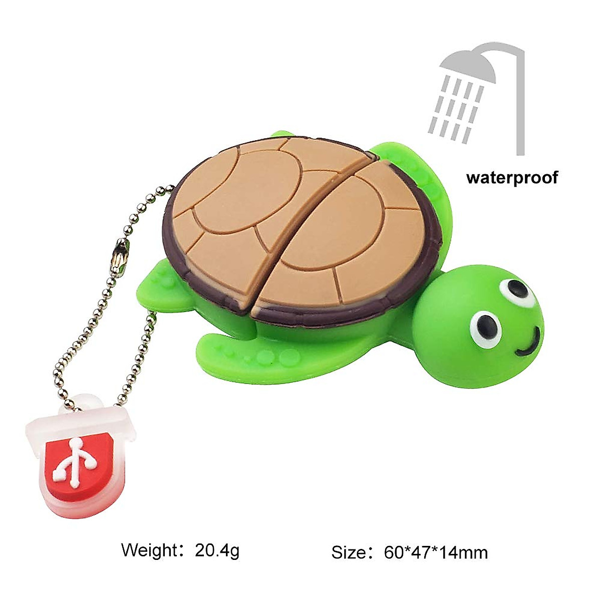 LEIZHAN Cute Turtle Flash Drive 32GB Cartoon Sea Animal Thumb Drive Character Computer USB Memory Stick Pendrive Gift for Kids, Teacher, Friends