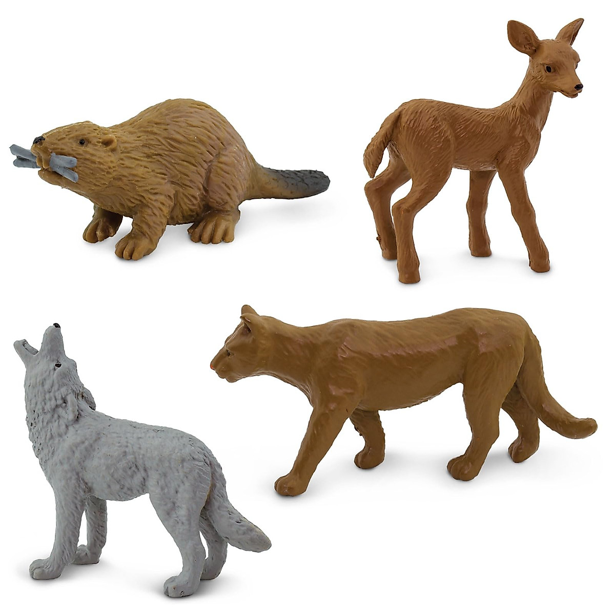 Safari Ltd. Nature TOOB - 12 Mini Figurines with Rabbit, Beaver, Doe, Gray Wolf, Fox, Black Bear, Moose, Mountain Lion, Bald Eagle, and More - Educational Toy for Boys, Girls & Kids Ages 3+