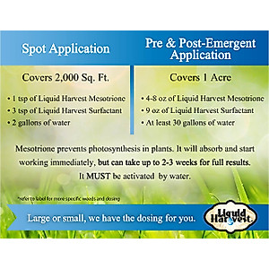 Liquid Harvest Mesotrione - 32oz - Mesotrione Concentrate (Compare to Tenacity) - Pre and Post-Emergent Weed Killer for Lawn and Turf Grasses