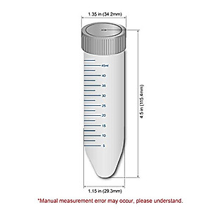 ULAB Scientific Autoclavable 50ml Conical Centrifuge Tubes Sterilized with PP Racks, Falcon Tubes, Vol.50ml 30x115mm, Blue Printed Graduated Marks, Assembled Leak-Proof Screw Cap, Pack of 25, UCT1002