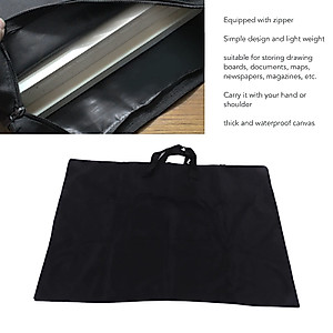 Black Canvas Art Portfolio Bag 38x26 Inch Large Capacity Artist Carrying Bag Carrying Storage Case for Poster, Sketching, and Drawing