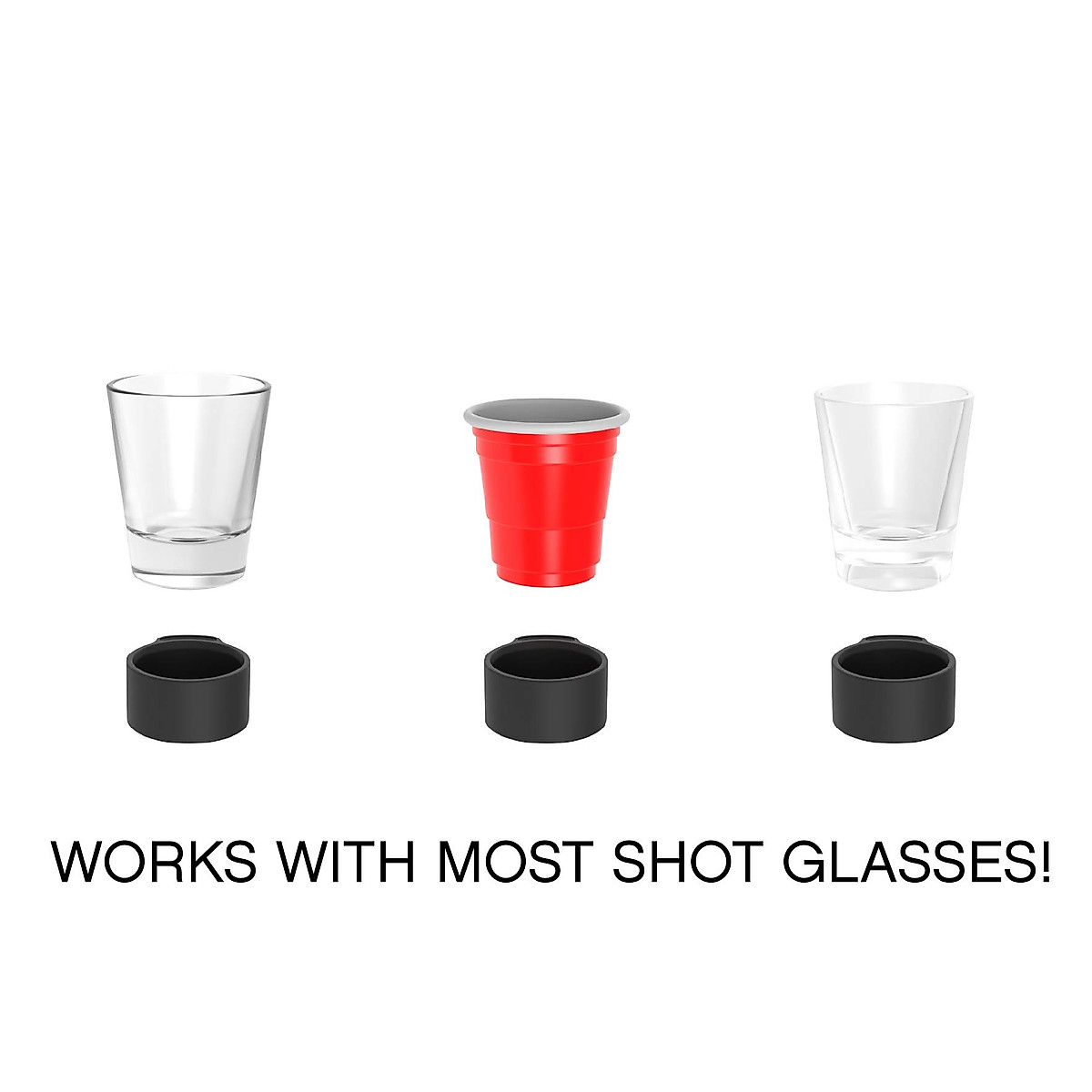Big Shots Shooter Ski Kit, Peel-and-Stick Adhesive Mounts, No Tools Required, Fits All Standard Size Shot Glasses, 4 Mounts (Bombdiggity Black)