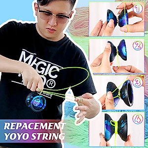 Professional Yoyo Strings Pack of 50, Soft 100% Polyester Yoyos String for Responsive and Unresponsive Yoyos , Blue, Green, Pink,Yellow, Orange Color