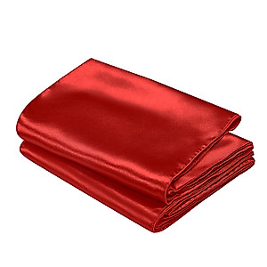 SiinvdaBZX 12 Pcs Red Satin Table Runner 12 x 108 inches Long, Bright Smooth Satin Wedding Table Runner Decorations for Birthday Parties, Buffet, Banquets, Graduations, Engagements