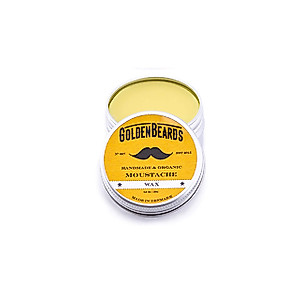 Organic Moustache Wax - 15ml *Golden Beards* | Jojoba & Argan & Apricot Oil , The Perfect Grooming Product, Only Natural Ingredients, 100% Handmade (0.5 Oz)