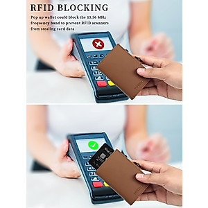 TOYFID Minimalist Wallets for Men,Slim Wallets for Men,Pop Up Wallet,Credit Card Leather Minimalist Wallet,Minimalist Wallet for Business Men,Leather Men's Wallets,RFID Blocking Protection