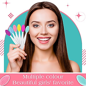 100 Pieces Lip Scrub Brushes Double Sided Silicone Exfoliating Lip Brush with Container Soft Silicone Face Lips Cleaning Tool Silicone Lip Scrubber for Plump Smoother Lip Appearance Multi-colored