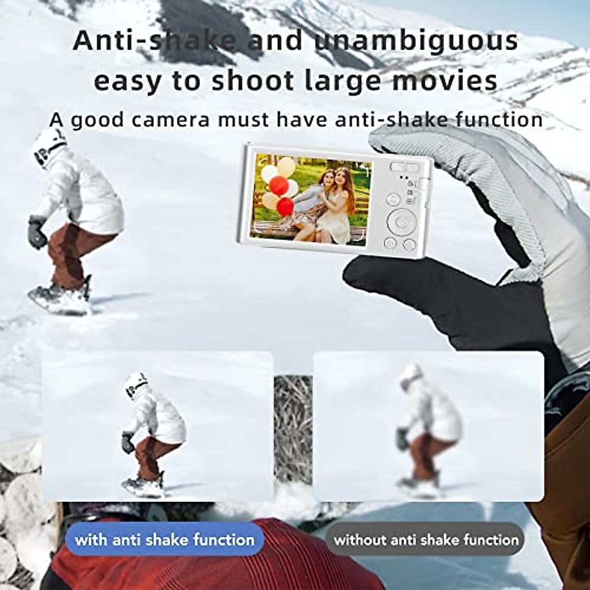 Digital Camera, Built in Fill Light Compatible 256GB Memory Card 48MP Image Resolution Compact Camera for Beginners (Silver)