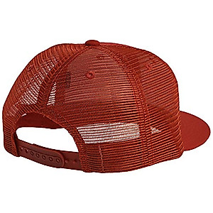 DECKY 6 Panel Flat Bill Trucker Cap, Red