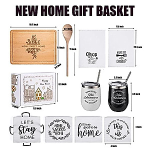 UNNESALT Housewarming Gifts for New Home - Gift Box Newlywed Couple, Clients, Friends Unique House Warming, Wedding, Realtor Closing White, 11 Piece Set