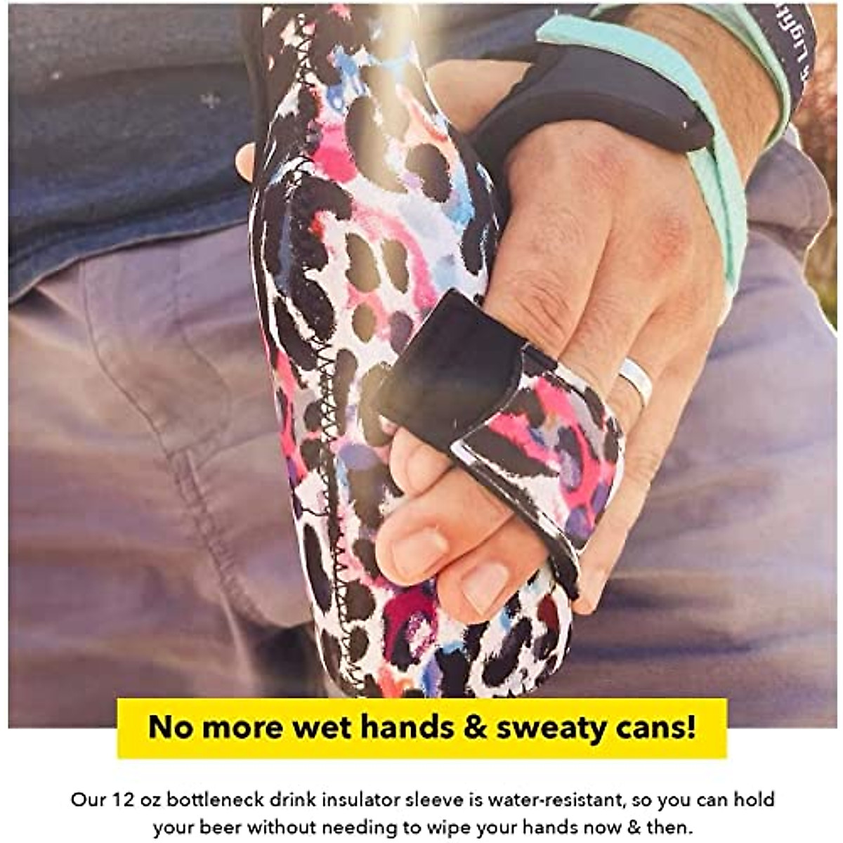 12 oz Beer Bottle Handler - Neoprene Bottle Sleeve with Pocket Handle - Insulated Beer Sleeves