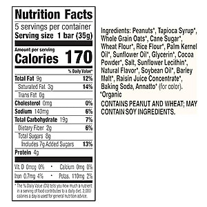 Cascadian Farm Organic Sweet & Salty Peanut Pretzel Granola Bars, 5 Bars, 6.2 oz.