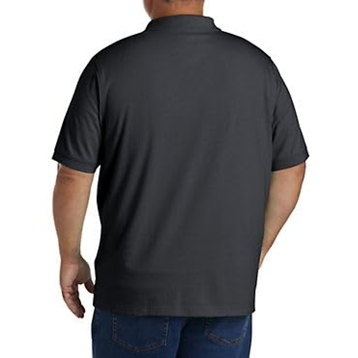 DXL Big and Tall Essentials Jersey Polo Shirt, Black, 2XLT
