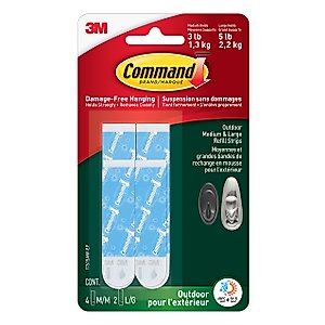 Command Plastic 17615AW-ES-E 051141976914 Outdoor Refill Strips, 4, White
