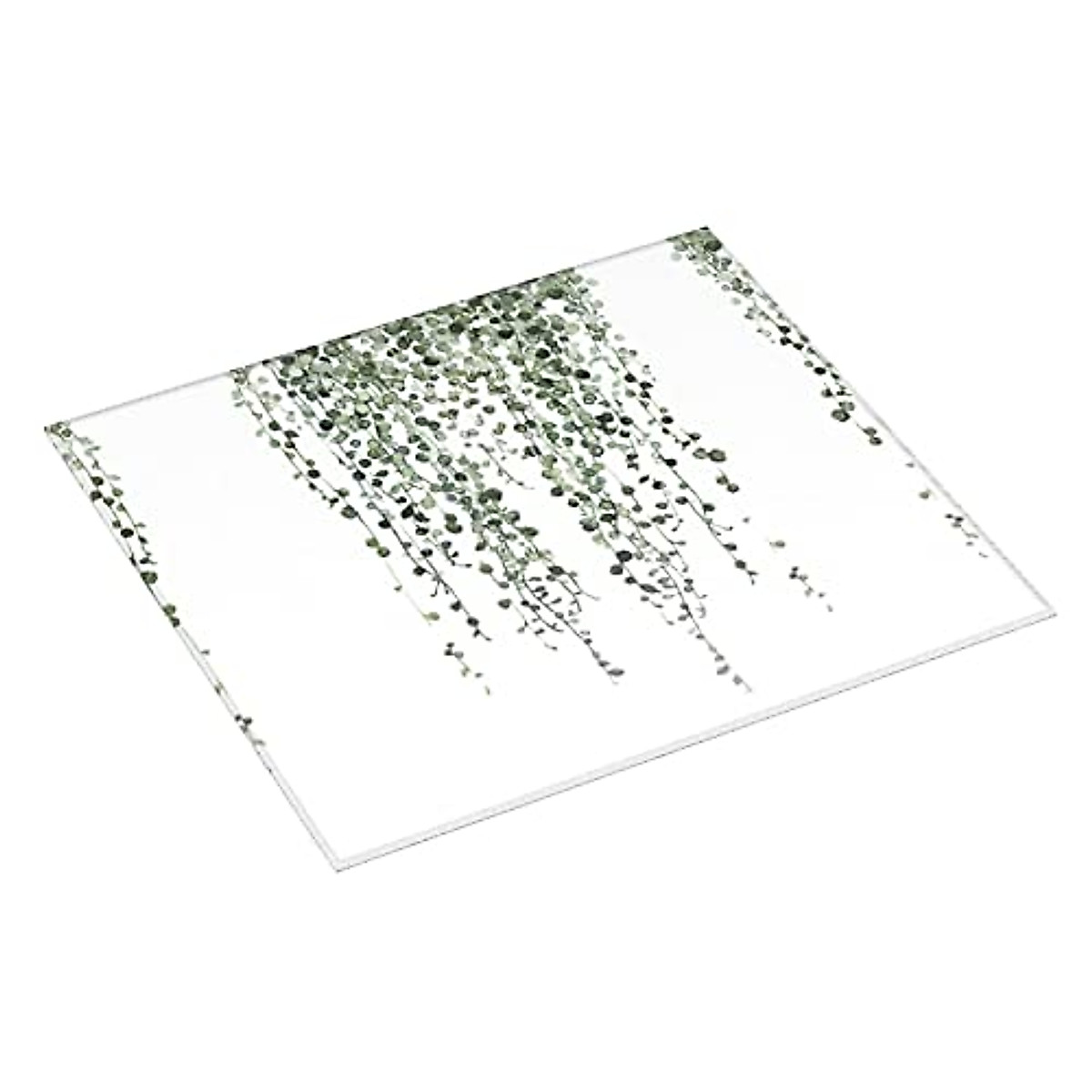 Green Plants Printed Drying Mat For Kitchen Ultra Absorbent Microfiber Dishes Drainer Mats Non-Slip Silicone Quick Dry Pad - 18 X 16inch