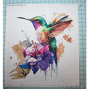 Fabric Panel 8"x8" Hummingbird 100% Cotton Quilting Panel Square AM1505
