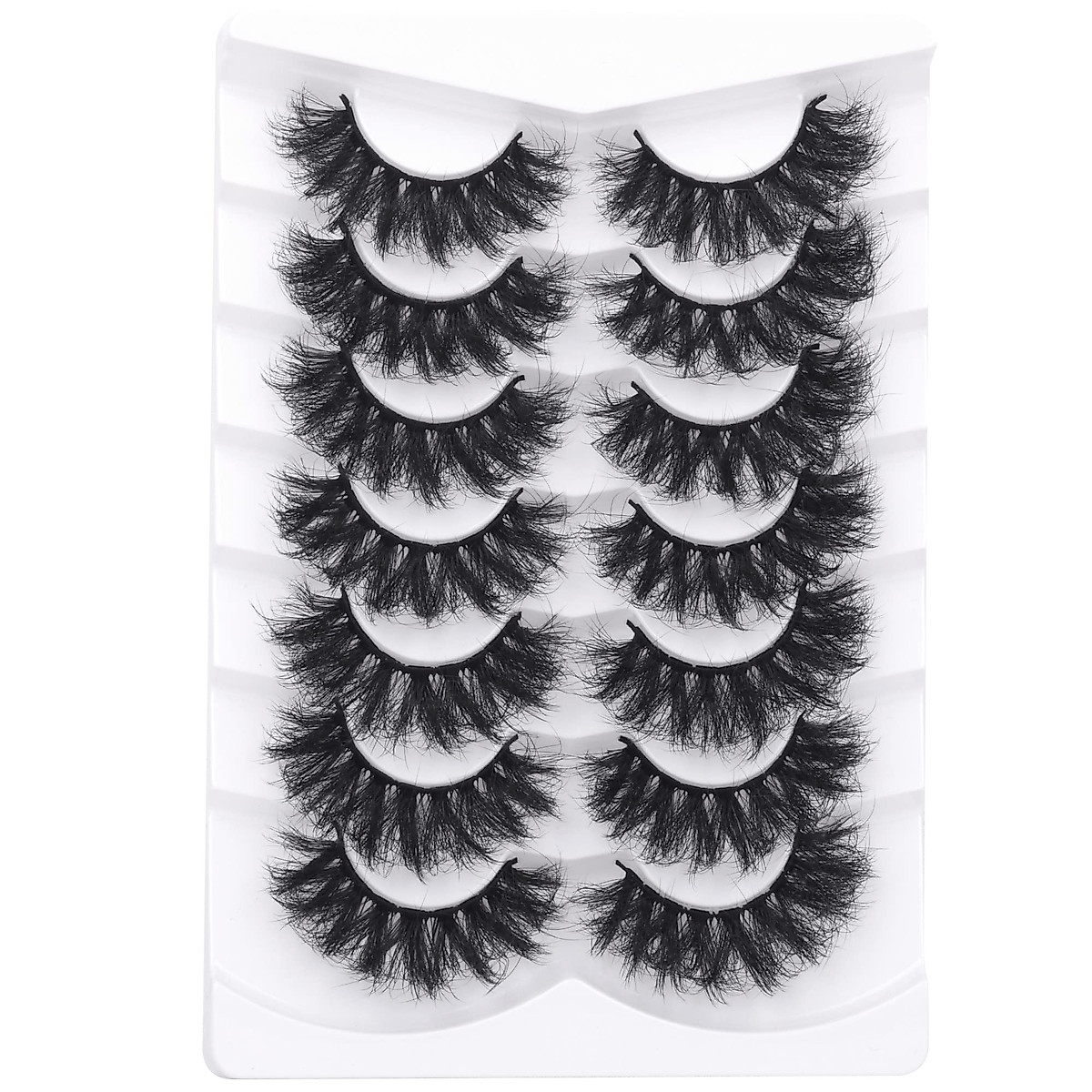 Mink Lashes Fluffy Eyelashes Mink Wispy Dramatic False Eyelashes Thick Volume 6D Effect Lashes C Curl 20MM Long Fake Eyelashes Pack by PHKERATA, 7 Pairs