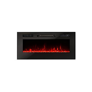 AMERLIFE Electric Fireplace with Remote Control, 36" Fireplace Heater Controlled Separate Flame, Heat for Living Room or Bedroom, Black