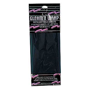 Gleam 'N Wrap Metallic Sheets (black) Party Accessory (1 count) (3/Pkg)