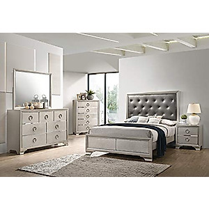 Coaster Home Furnishings Salford Queen Panel Bed Metallic Sterling and Charcoal Grey