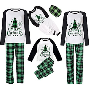 Lizxun Christmas Pajamas for Family Christmas Pjs Matching Sets Elk Christmas Tree Christma Pajama Family Xmas Sleepwear Set Women