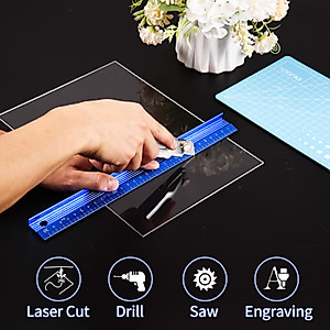 12 Pack 8" x 12" Clear Acrylic Sheets 1.8mm Thick Transparent Cast Plexiglass Plastic Sheets Clear Plastic Acrylic Boards Panel Glass Replacement for DIY Display Projects, Craft, Sign, Photo Frame