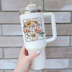 Noni Personalized Mama Tumbler, Custom Mama Tumblers With Handle And Straw, New Moms Gifts, Mothers Day Tumbler Gifts, Mommy Cups, Inspirational Mom Mug