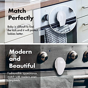 EUDEMON 1 Pack Oven Door Lock(White) & 6 Pack Stove Knob Cover(Clear) Bundle