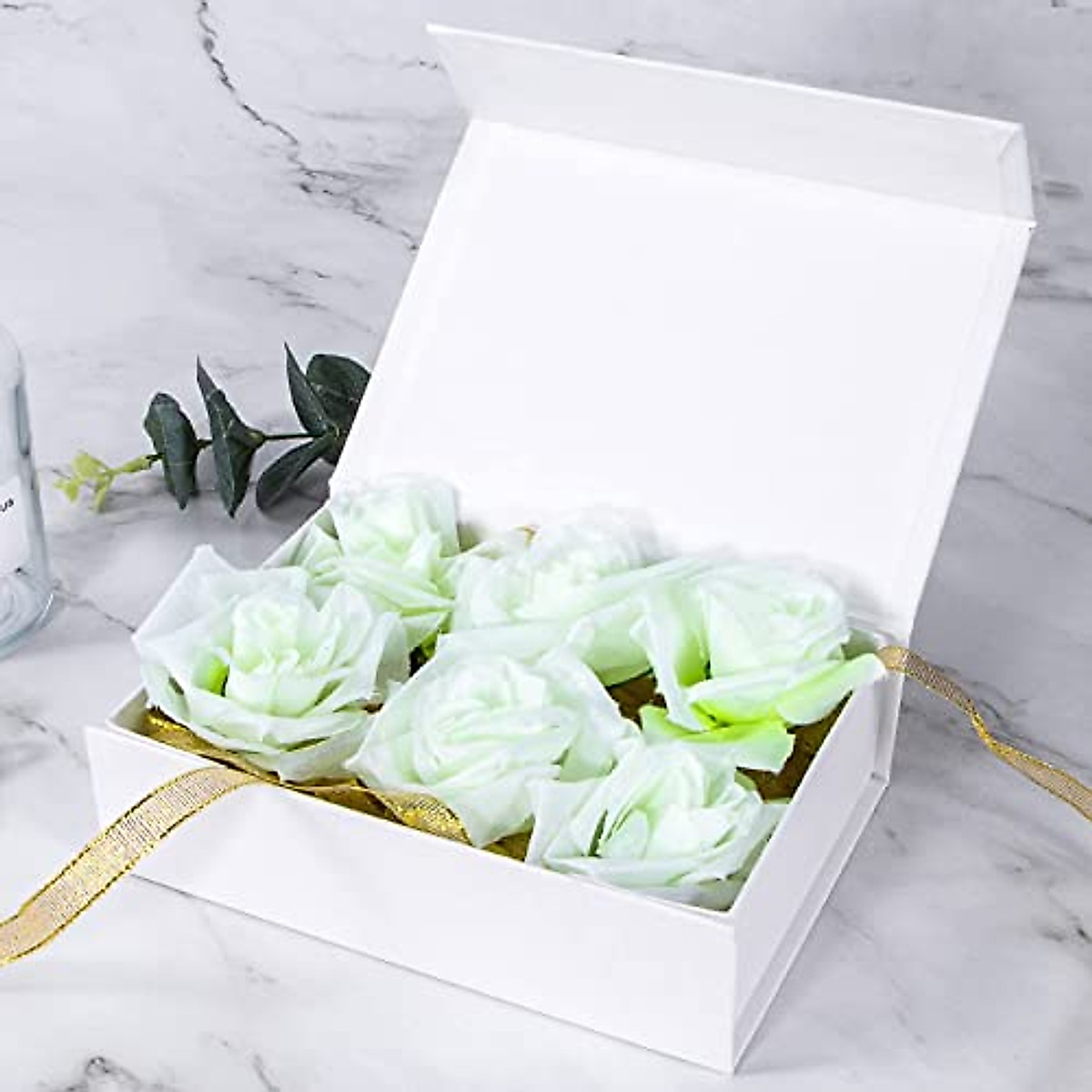 NIGNYA Magnetic Gift Box White 7x5x2 inches 2 Pack Gift Boxes Magnetic Lids Cardboard Gift Boxes Bridesmaid Proposal Box for Presents, Wedding, Birthday, Party