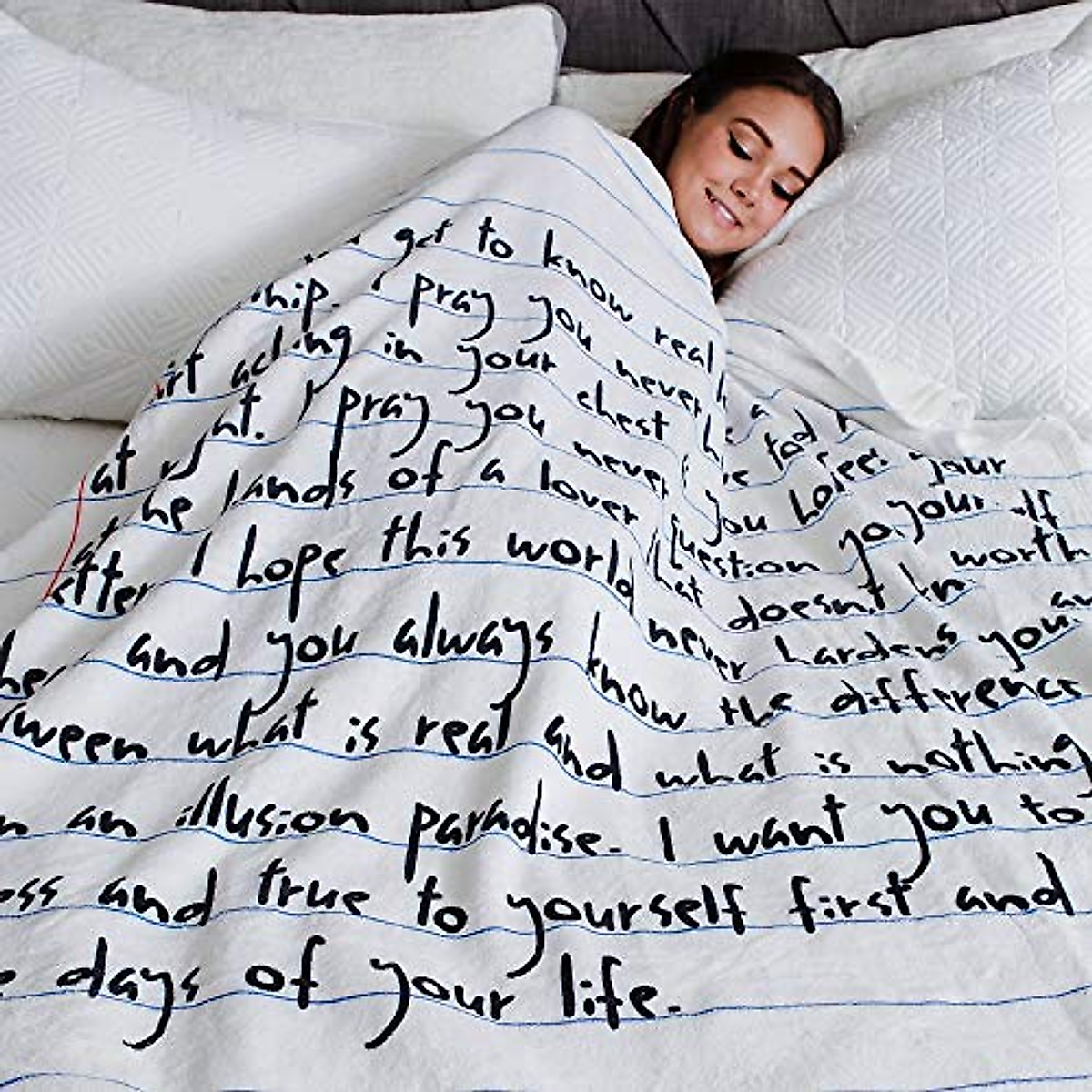 Personalized Letter Blanket Throw Fleece Custom Love Gift Inspirational Present to My Daughter Son from Mom Dad Customized Soft Perfect Wedding for Husband Wife Or Girlfriends (60 x 80)