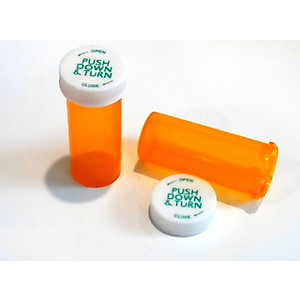 Plastic Prescription Vials/Bottles 100 Pack w/Caps 8 Dram Size-NEW