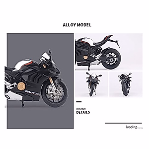 SQFZLL Die Cast Motorcycle Model 1:12 Dukadi V4S Panigale Die-cast Motorcycle Model Model Replica with Sound and Light Birthday Present for Friends