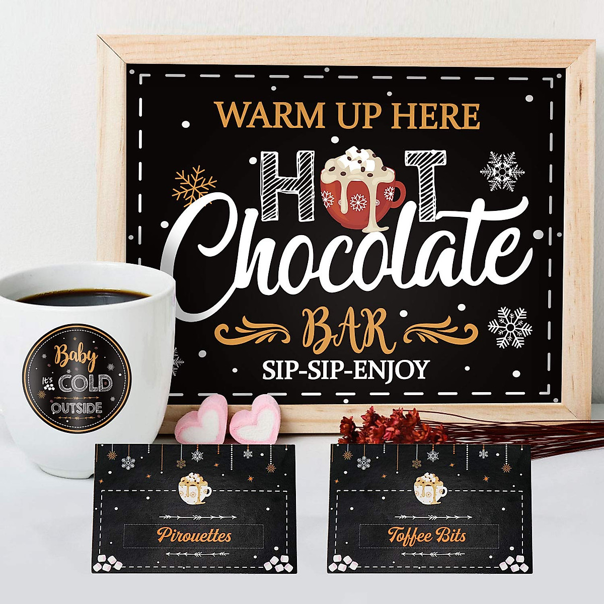 Hot Chocolate Bar Kit - Perfect Wintertime Decoration